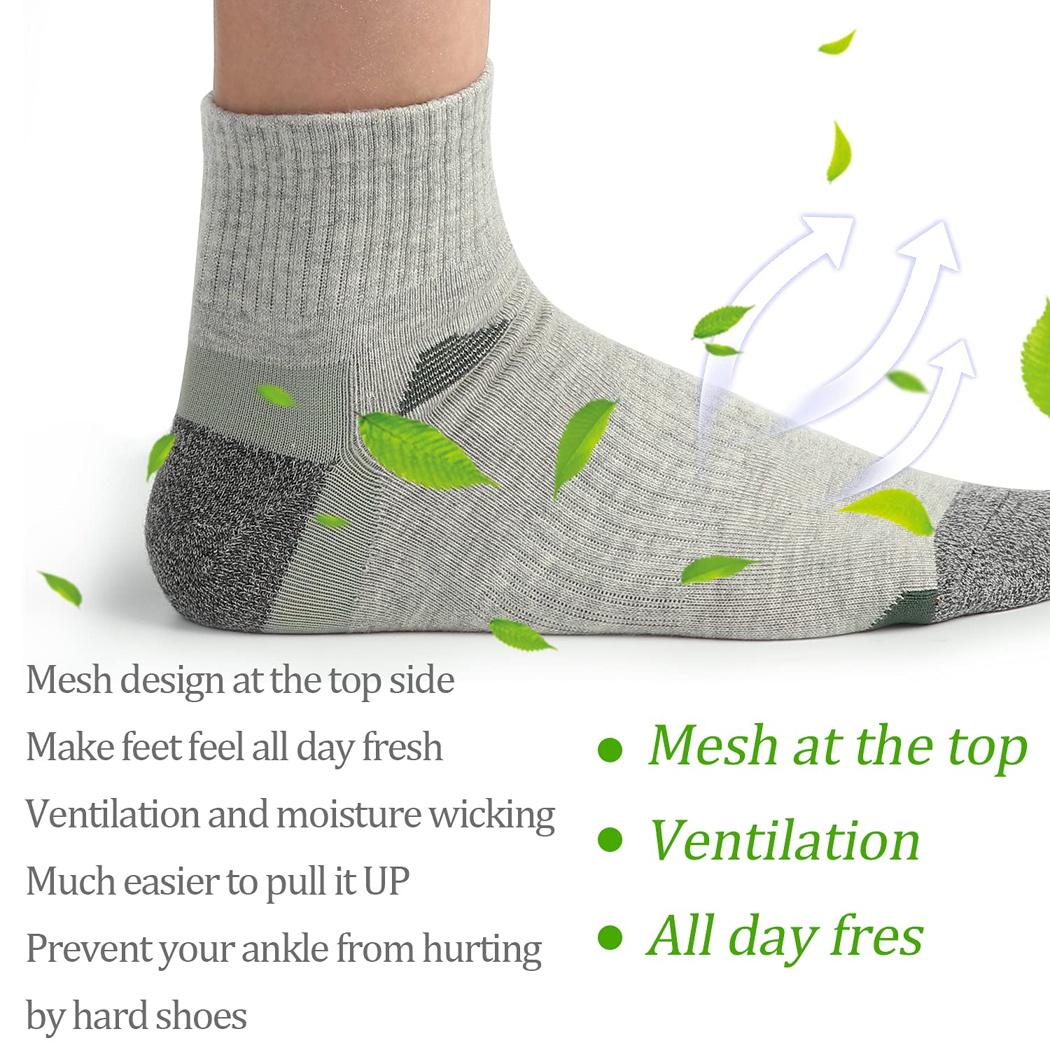 Men's Breathable Crew Socks Breathable Cotton Running - Temu Norway