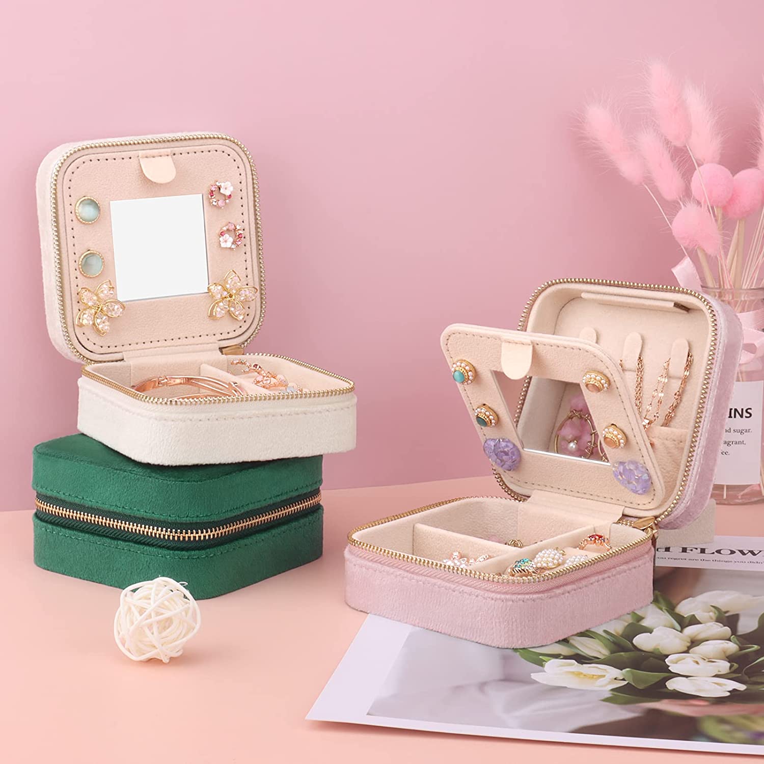 Travel Jewelry Box Women Velvet Mini Jewelry Organizer Small - Temu ...