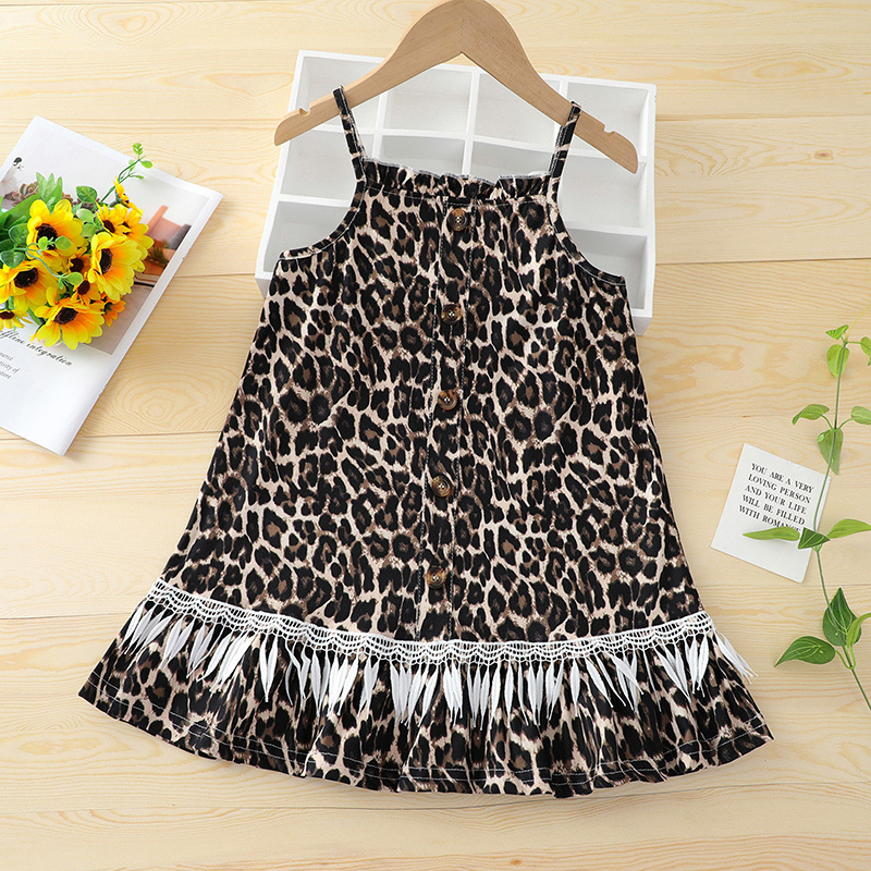 Toddler Girls Spaghetti Strap Cami Dress With Leopard Print - Temu ...