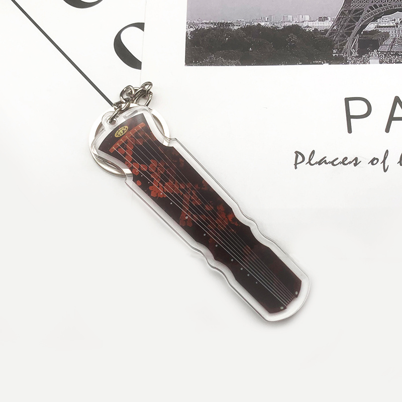Musical Instrument Keychain Acrylic Simulation Guitar Piano - Temu