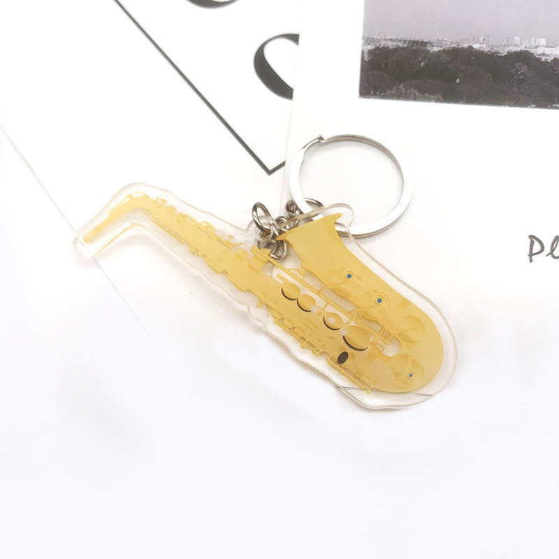 Musical Instrument Keychain Acrylic Simulation Guitar Piano - Temu