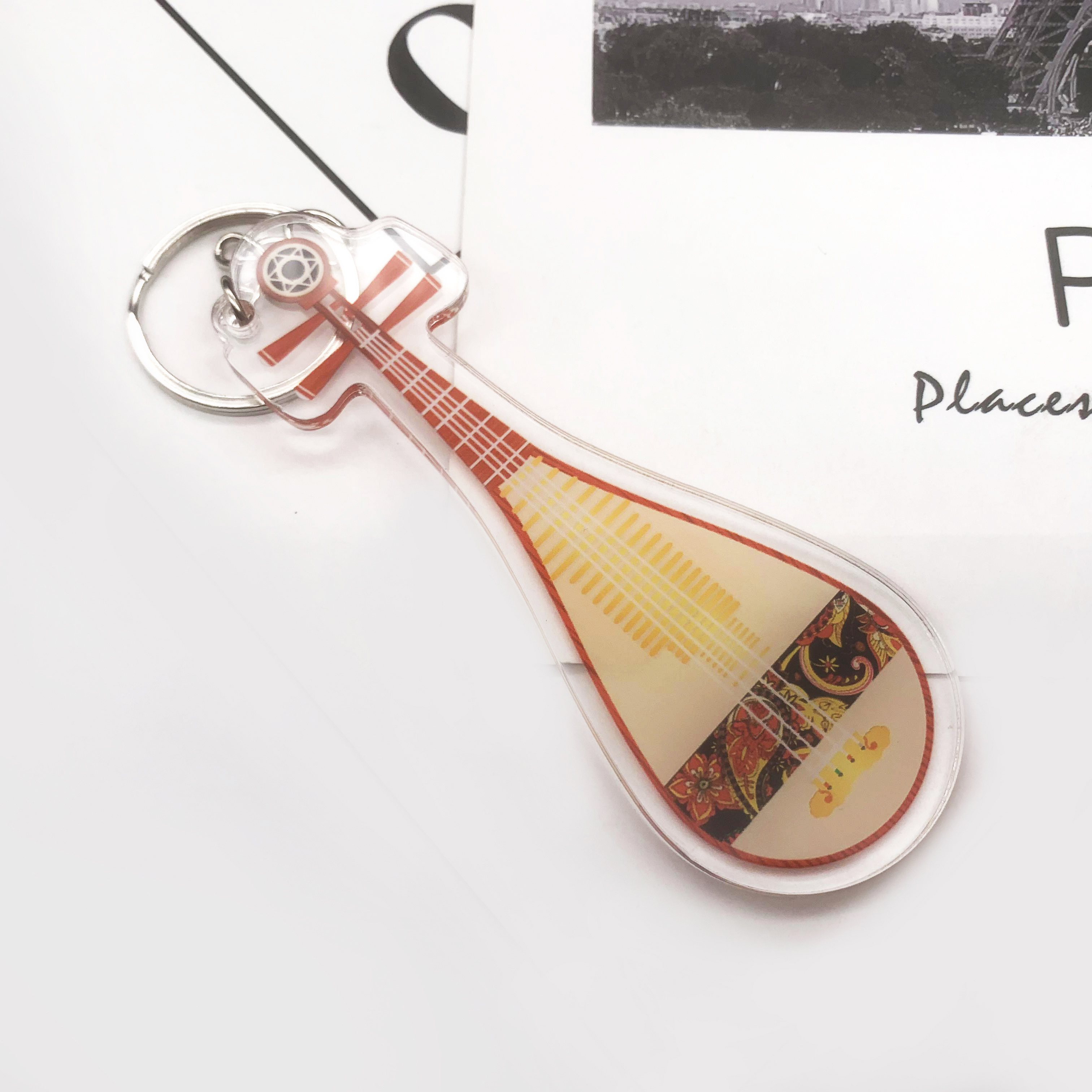 Musical Instrument Keychain Acrylic Simulation Guitar Piano - Temu