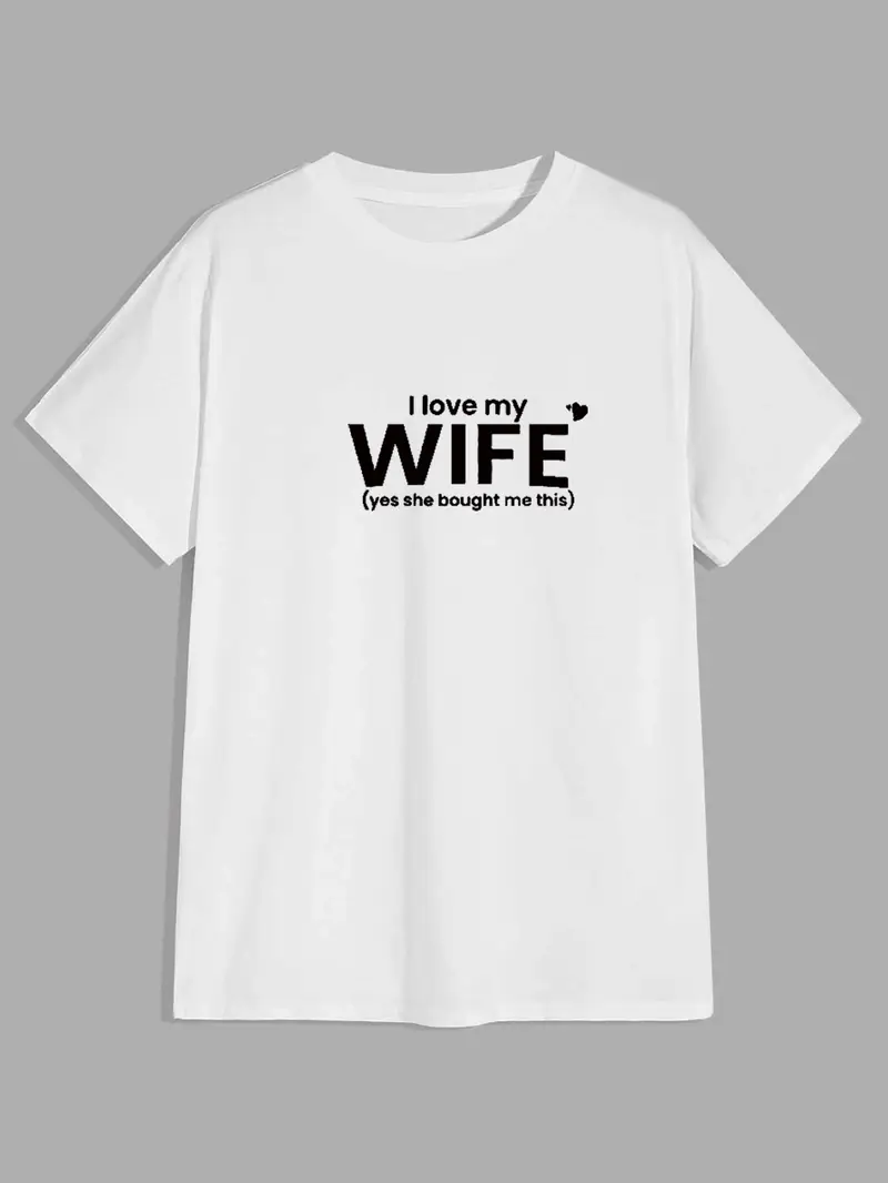 Mens Casual Trendy Love Wife Comfortable Crew Temu Australia