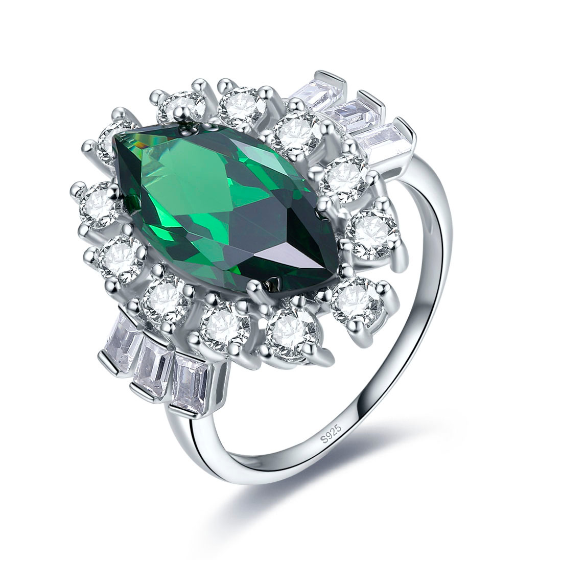 Anniversary Jewelry Marquise Cut Synthetic Emerald Halo 925 - Temu ...
