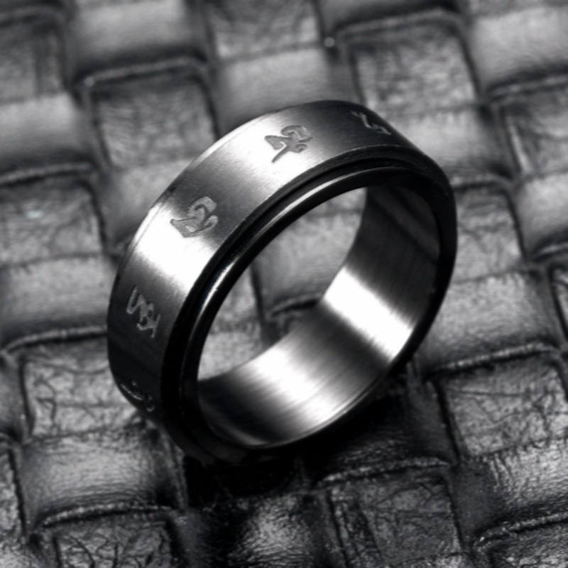 Personality Ring Six Words Stainless - Temu Australia