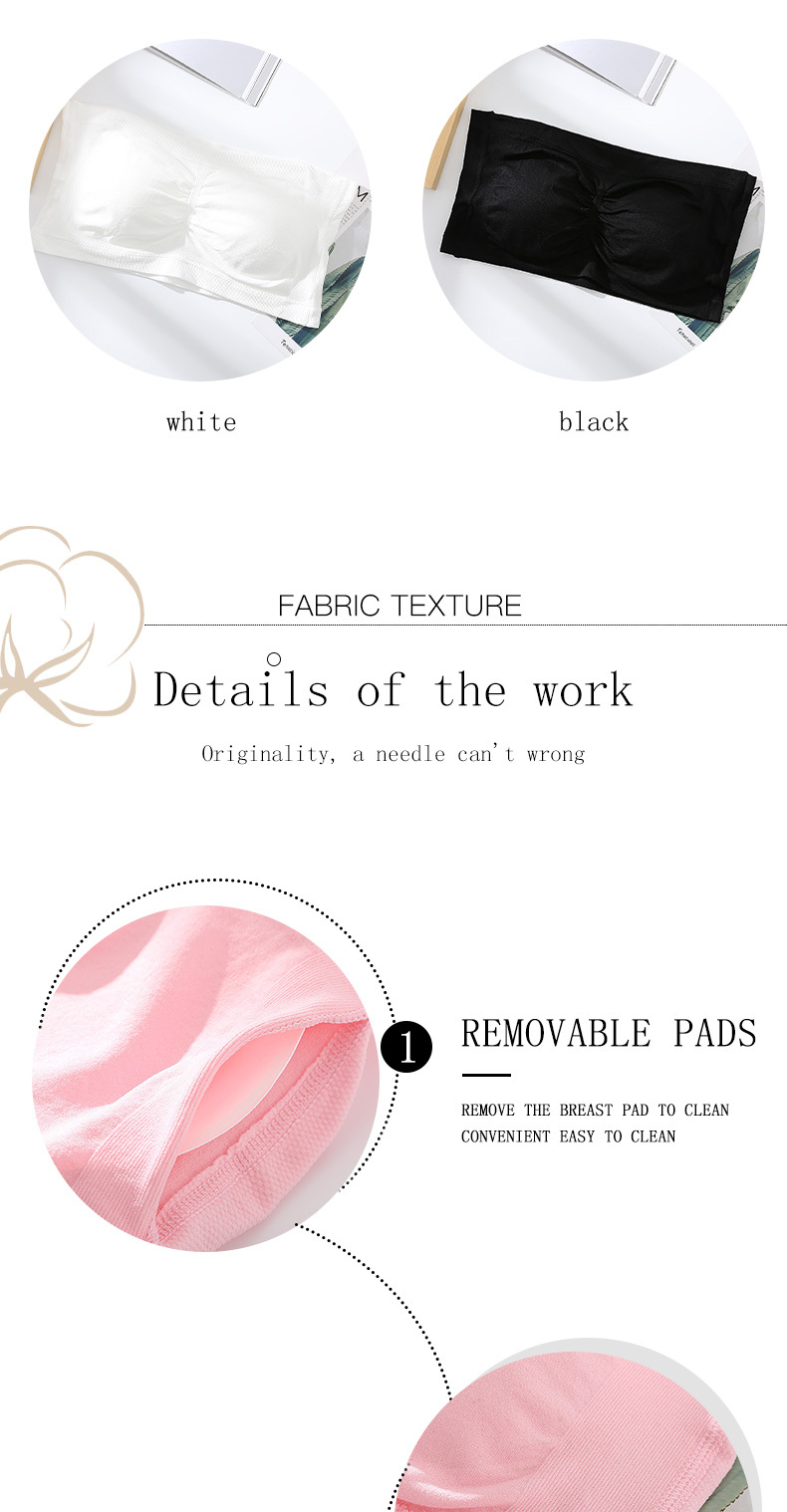 Plus Size Solid Color Padded Seamless Bra Tube Top Women's - Temu