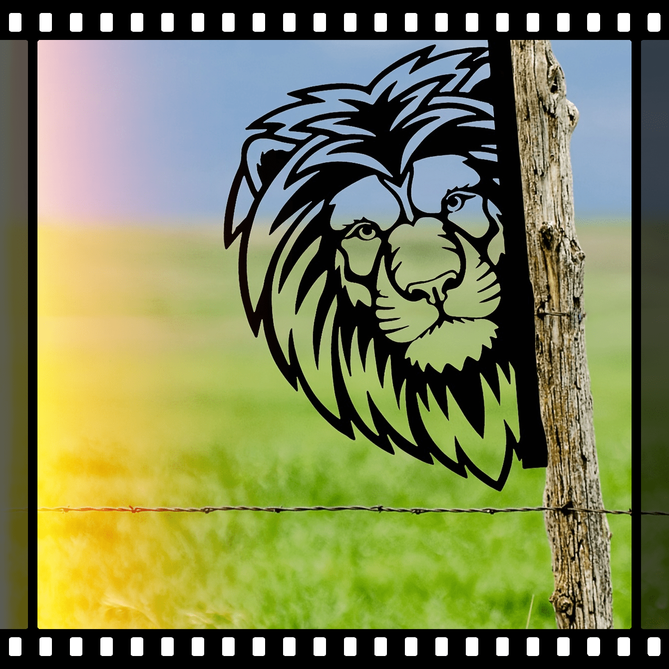 Animal Peeping Lion Branch Steel Silhouette Metal Wall Art - Temu New ...