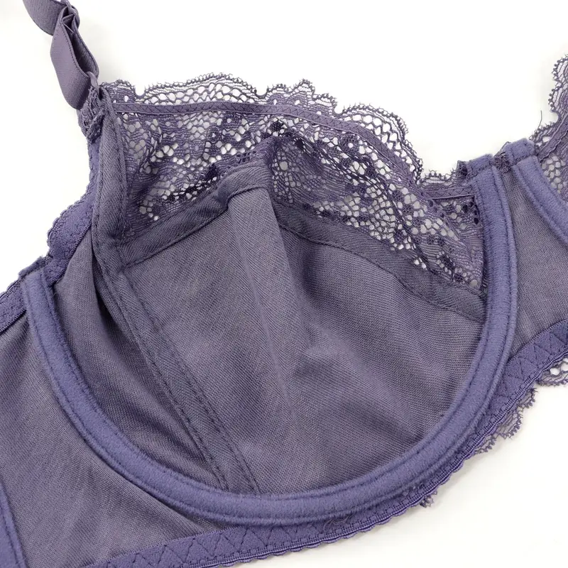 Womens Plus Medium Stretch Semi Sheer Sexy Bra Plus Size Temu