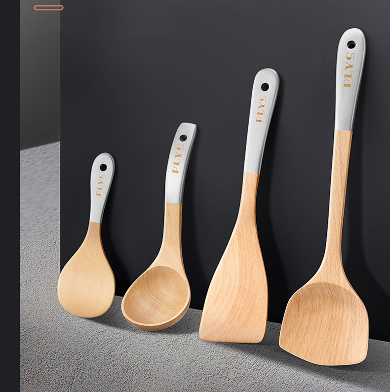 wooden cooking kitchenware set wok spatula soup spoon frying - Temu Canada