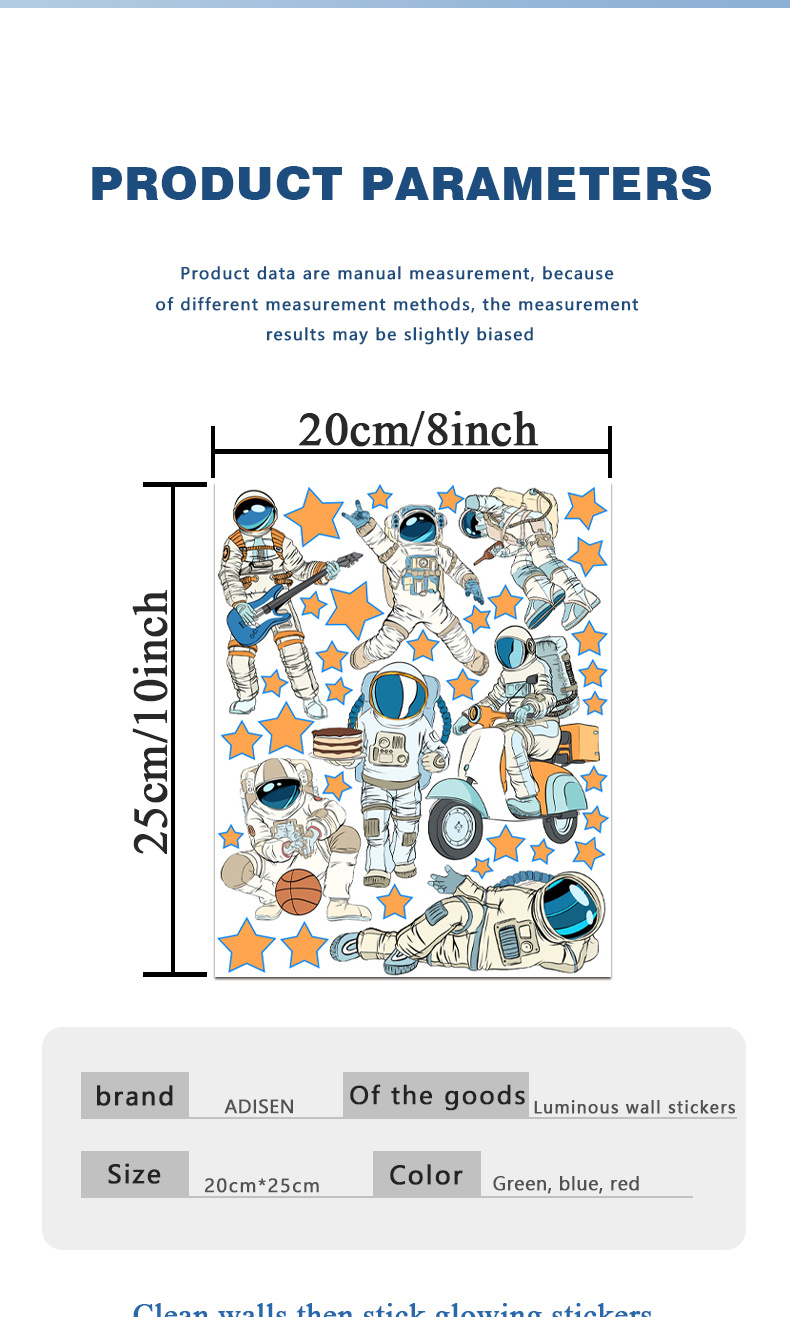 Luminous Wall Sticker Cartoon Astronaut Star Pattern Self - Temu United ...