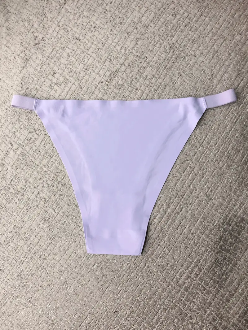 Solid Seamless Low Waist Panties Comfortable Daily Thongs Temu