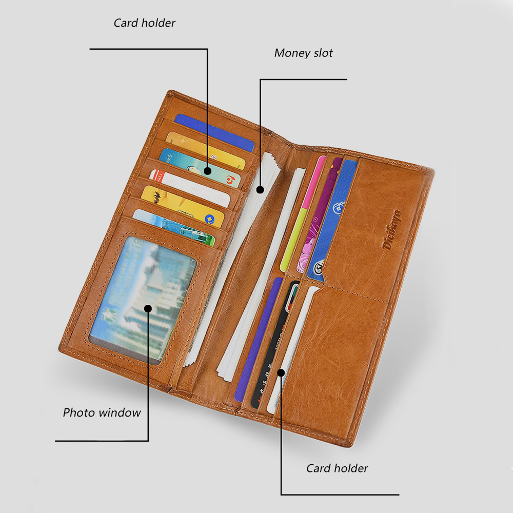 1pc Fashion Mens Wallet Genuine Leather Casual Long Wallet Ultra Thin ...