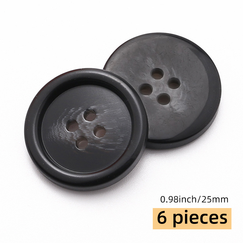 6pcs Set Round Resin Buttons Vintage Buttons Coat Suit Jacket Sewing ...