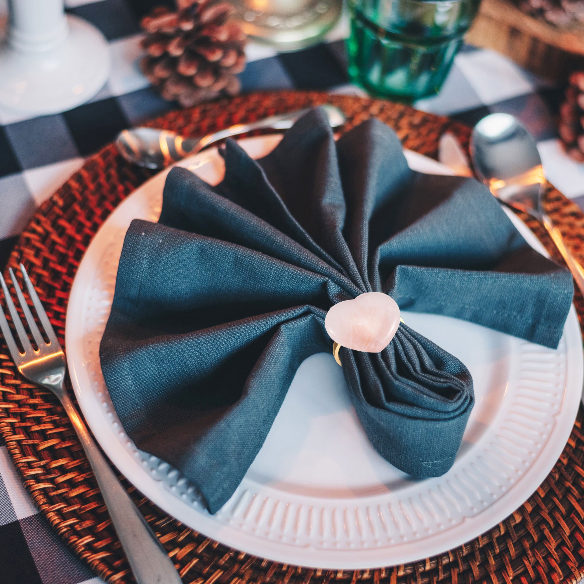 Purple Heart Crystal Napkin Ring Valentine's Day Napkin - Temu Australia