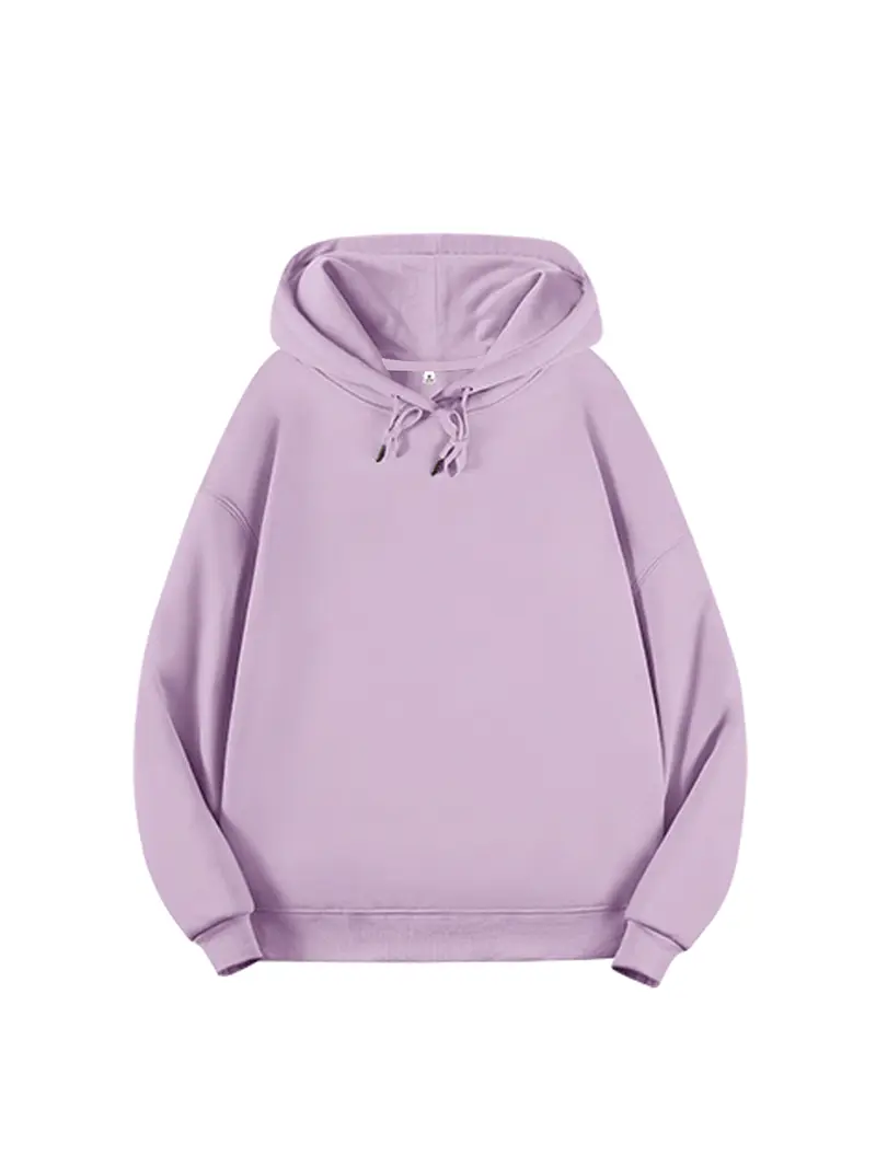 Solid Drawstring Thermal Hoodie Casual Solid Long Sleeve Hoodies