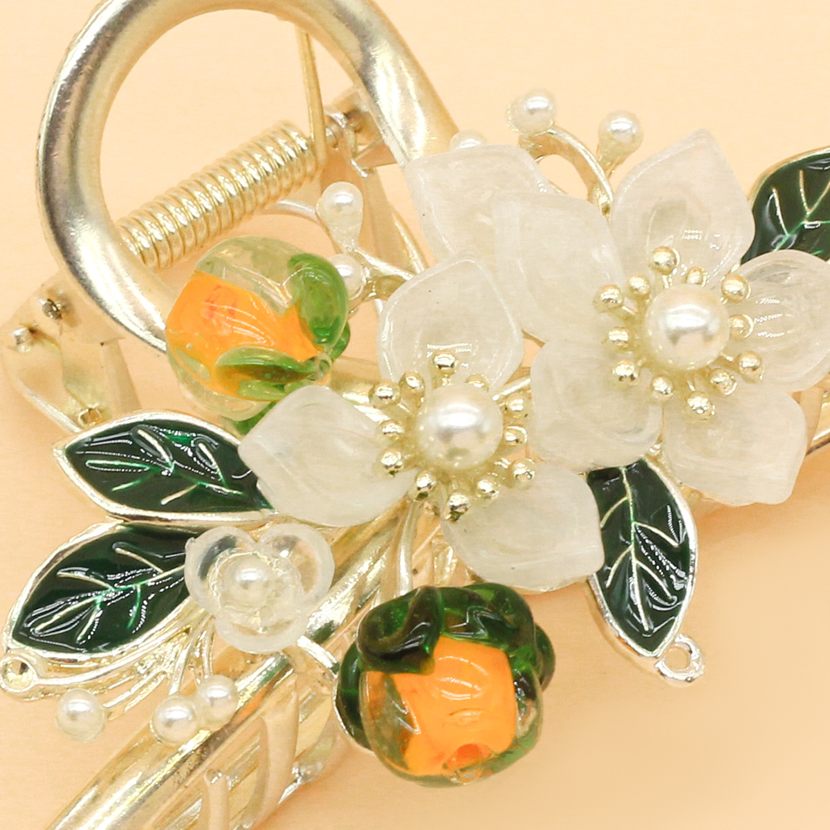 Hair Claw Women Flower Tassel Grab Hair Clip Metal Hairpin - Temu ...