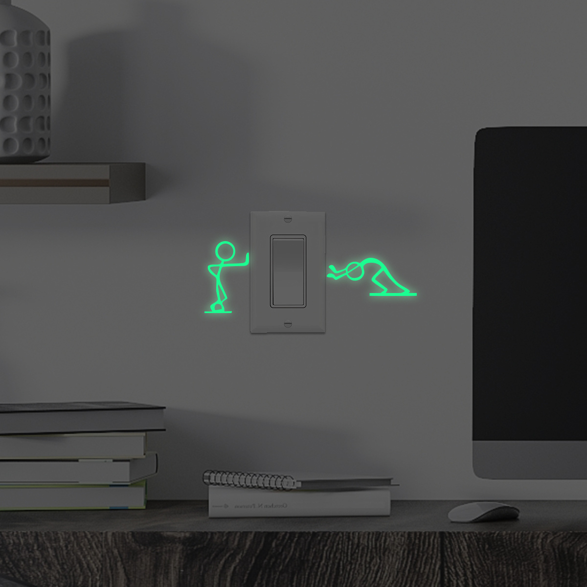 Luminous Cartoon Switch Sticker Glow In Dark Kid Sticker Kid - Temu ...