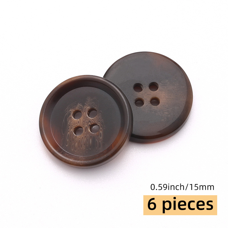 6pcs Set Round Resin Buttons Vintage Buttons Coat Suit Jacket Sewing ...