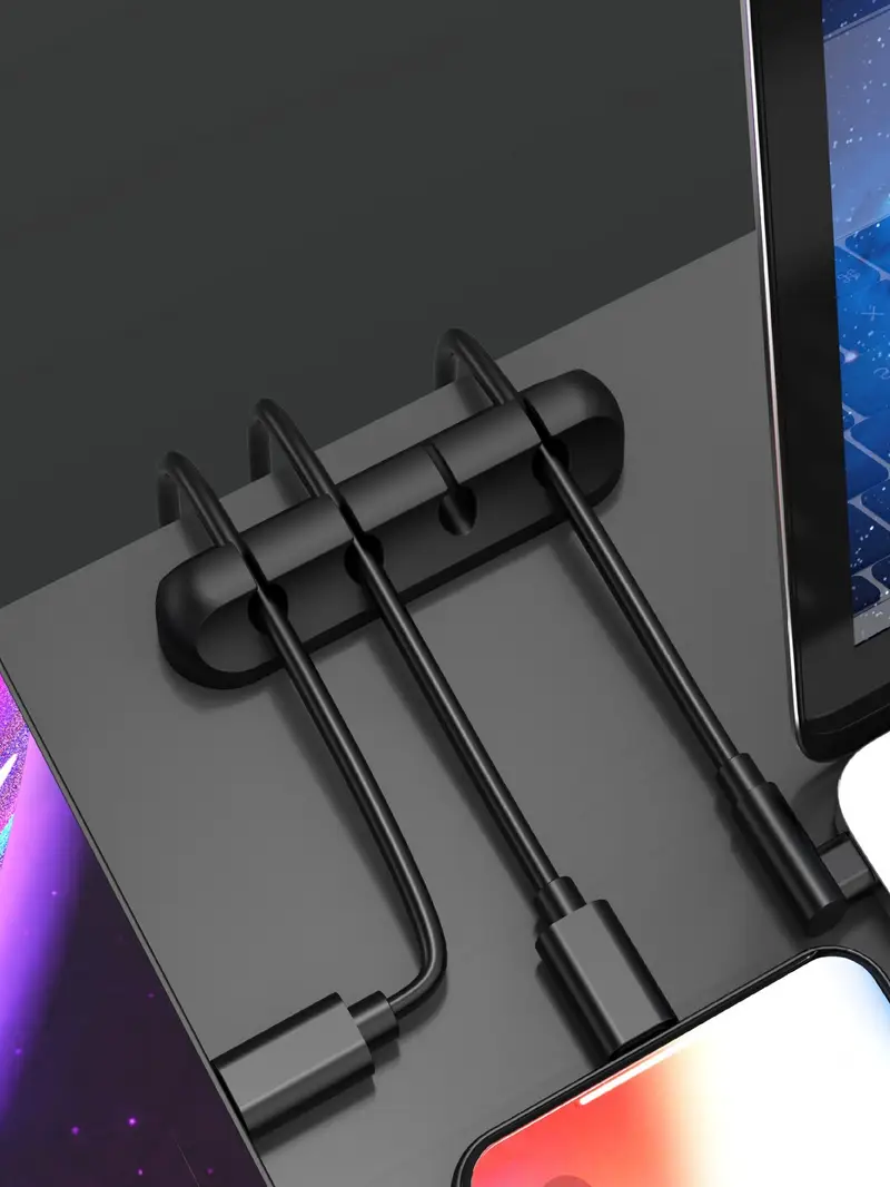 1팩 케이블 홀더 클립 Usb 충전 케이블전원 코드마우스 케이블데스크 Pc사무실 가정용 차량용 업그레 Temu
