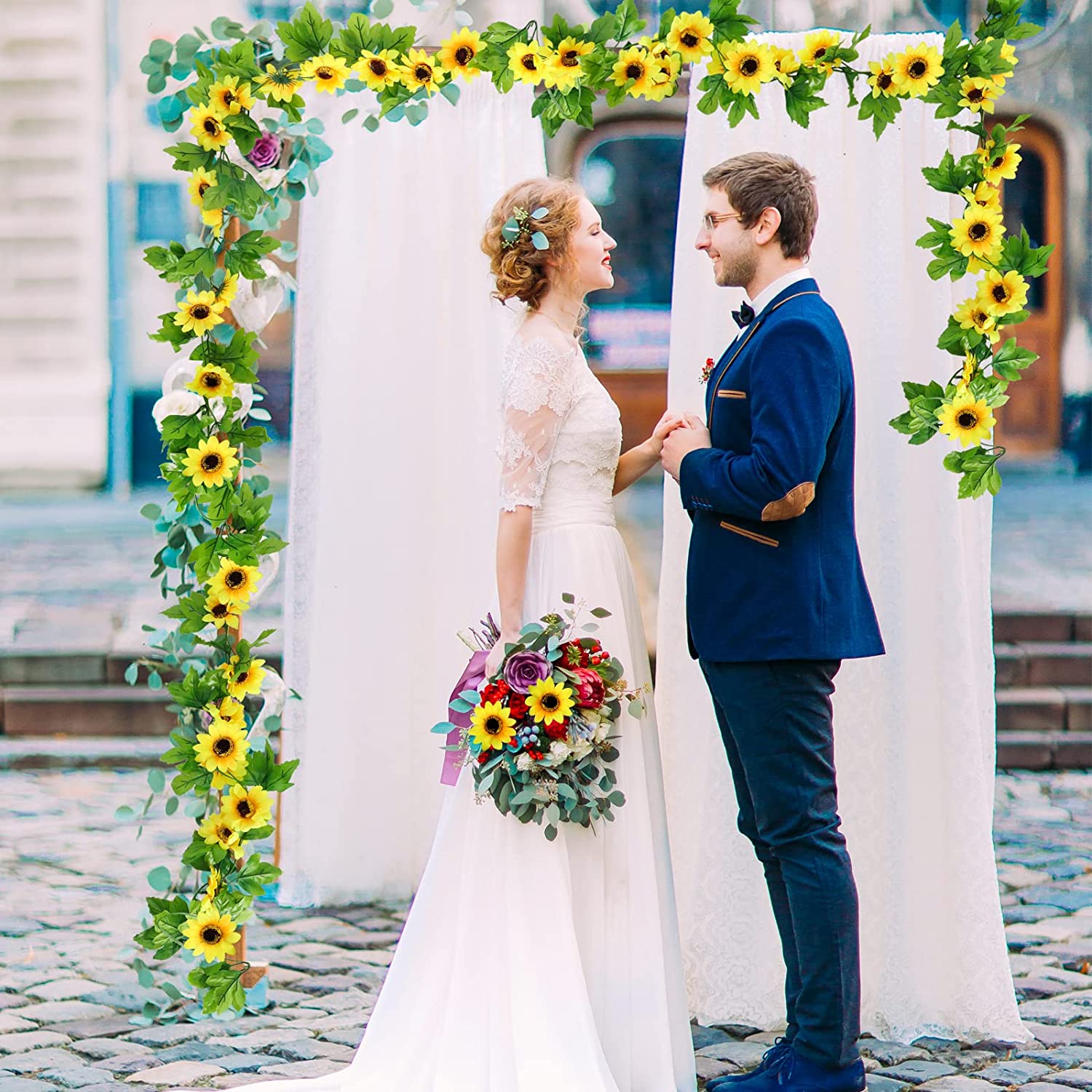 sunflower garland add a home decor weddings - Temu Australia