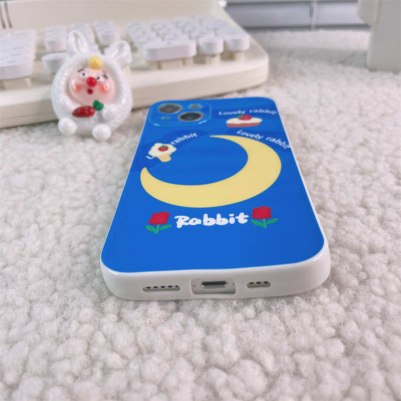 Moon Pattern Stand Porcelain White Varnish Soft Phone Case - Temu ...