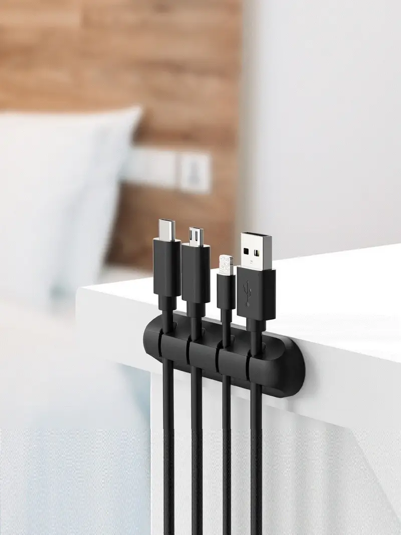 1팩 케이블 홀더 클립 Usb 충전 케이블전원 코드마우스 케이블데스크 Pc사무실 가정용 차량용 업그레 Temu
