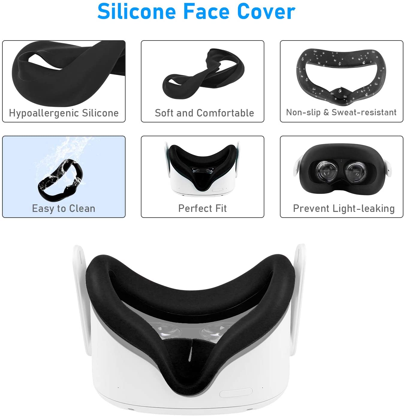 Vr Silicone Cover Set Face Cover Controller Cover Lens Cover - Temu