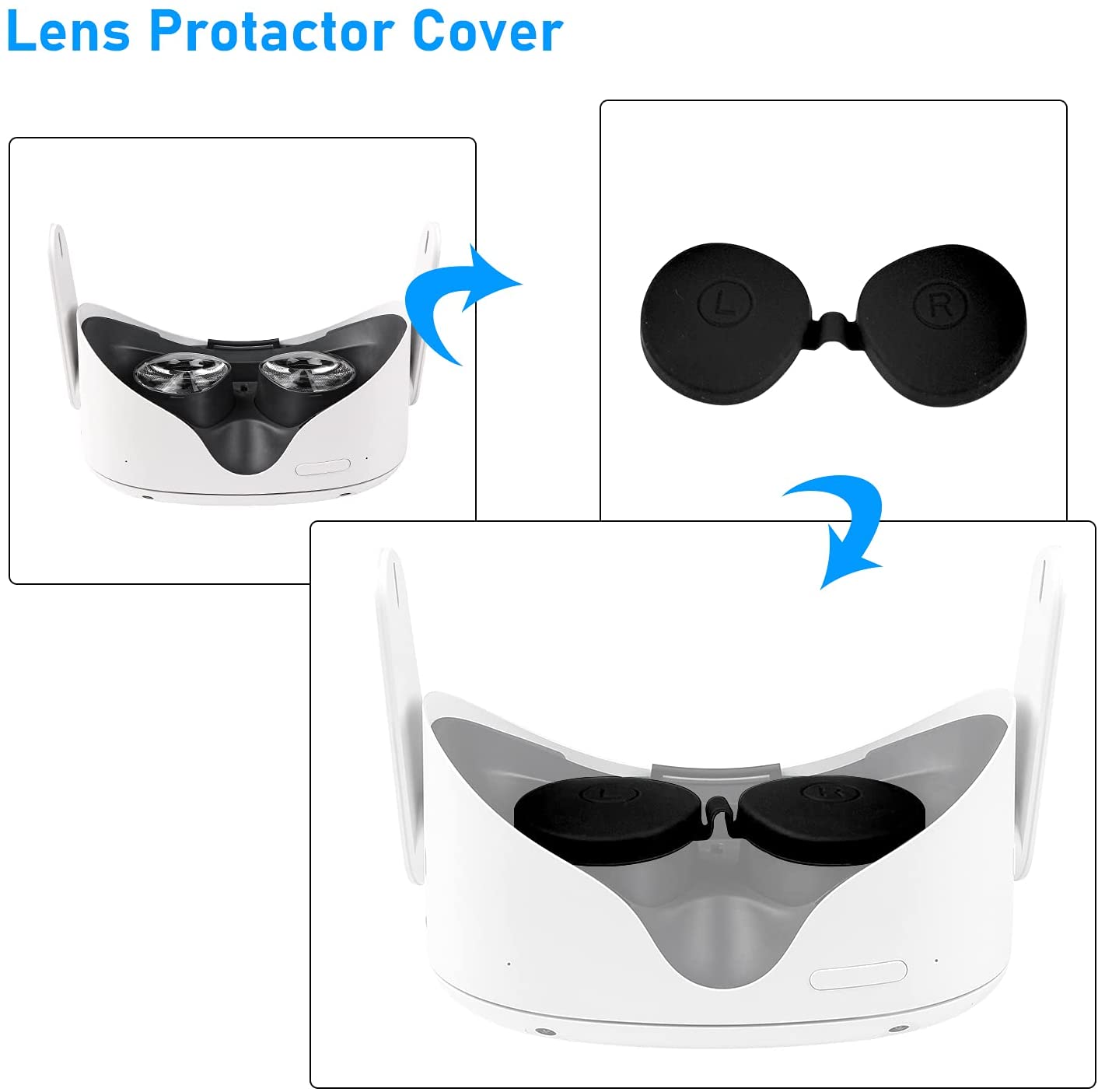 Vr Silicone Cover Set Face Cover Controller Cover Lens Cover - Temu ...