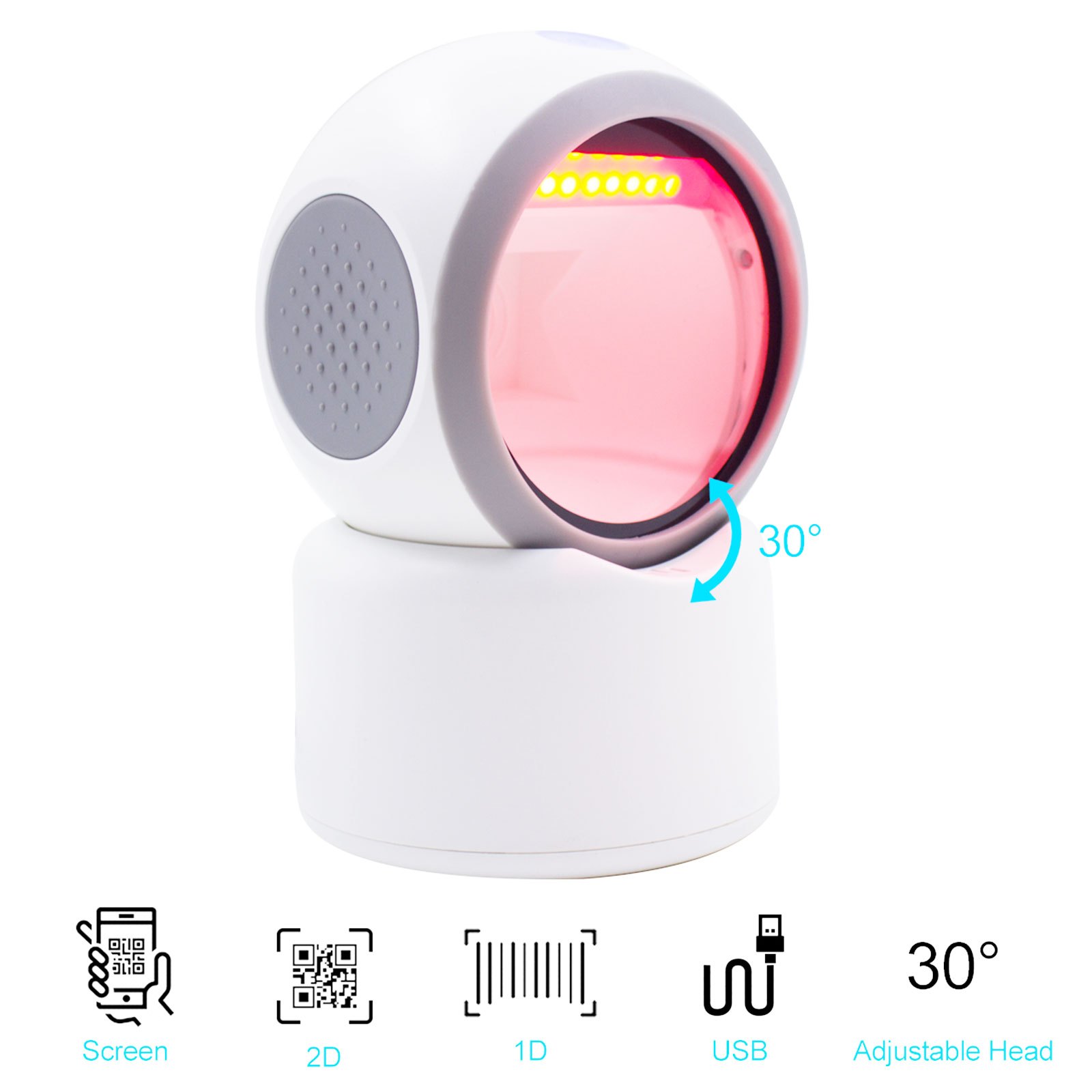 2d Qr Barcode Scanner Omnidirectional Hands Free Automatic Barcode ...