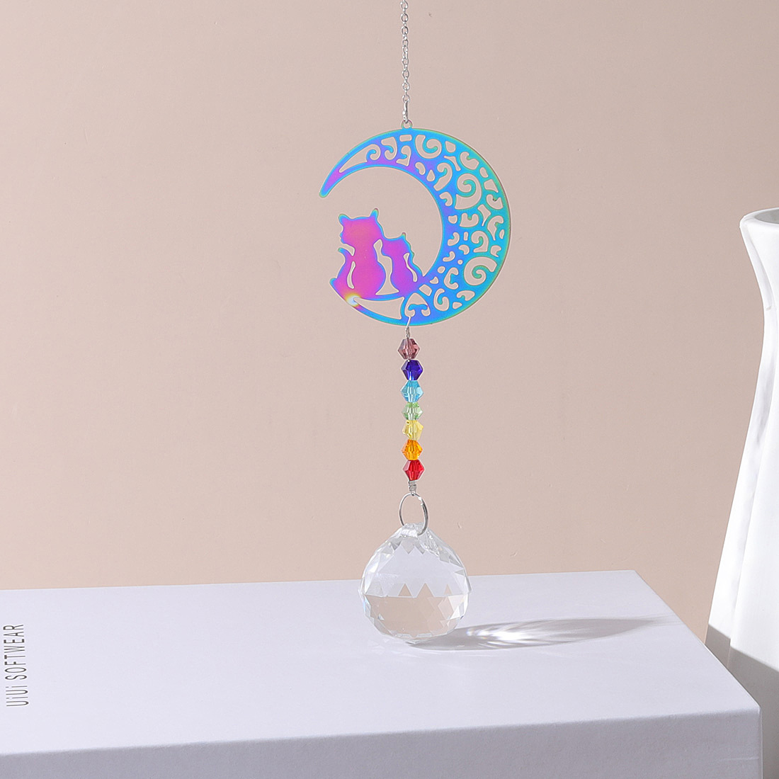 Handmade Colorful Dragonfly Tree Life Moon Crystal Pendant - Temu
