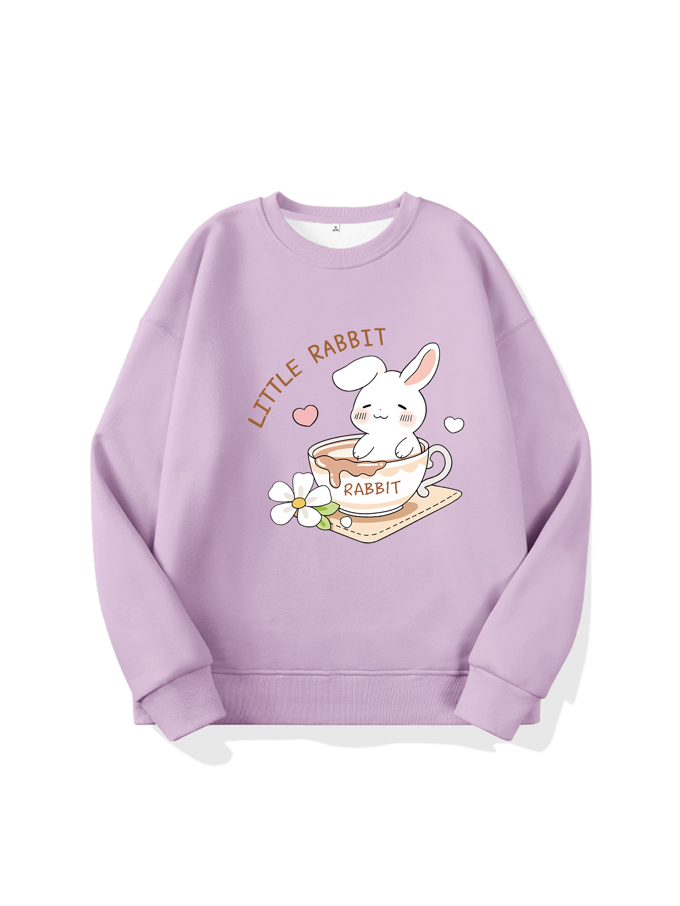 Cartoon Kawaii Rabbit Print Pullover, Long Sleeve Crew Neck Casual Sweatshirt For Winter & Fall ...