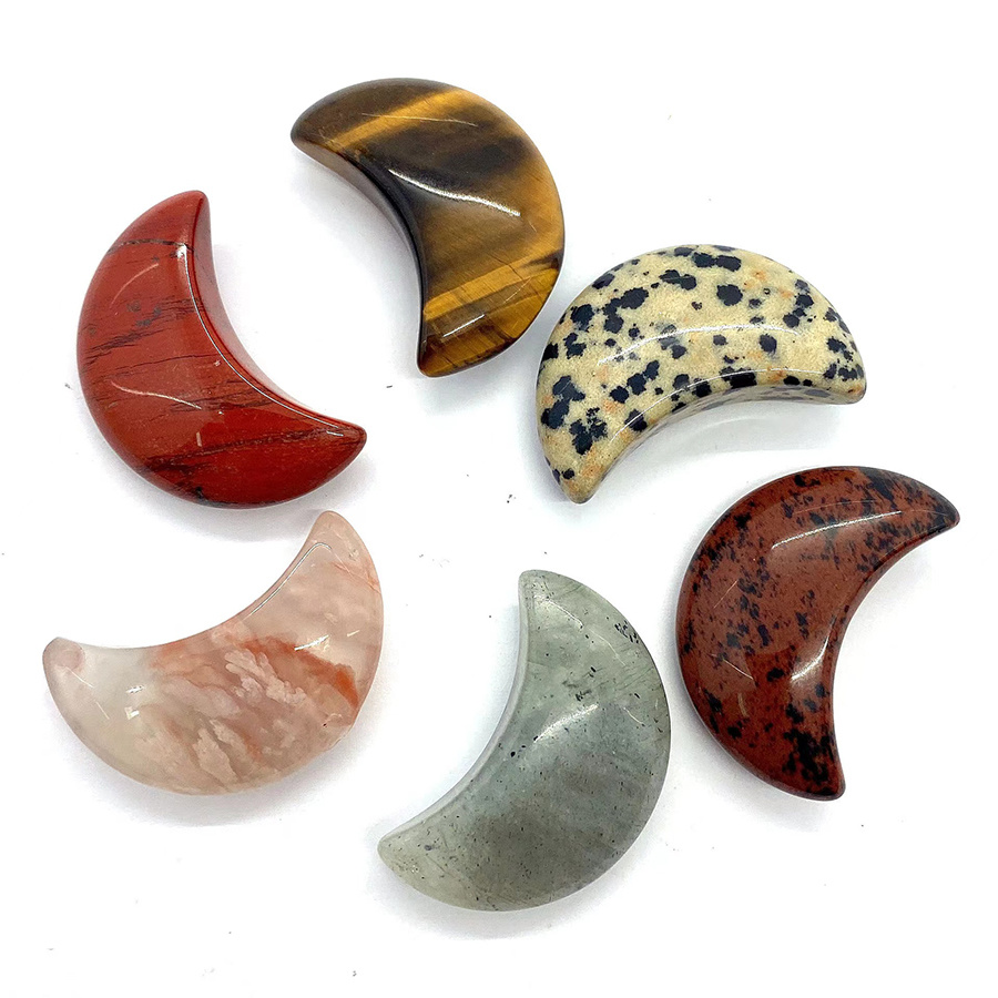 1pc Natural Crystal Stone Moon Small Ornament Diy Artificial Jewelry ...