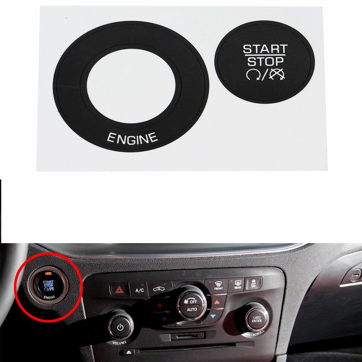 stop switch button decals repair stickers for dodge charger 2011 2012 ...