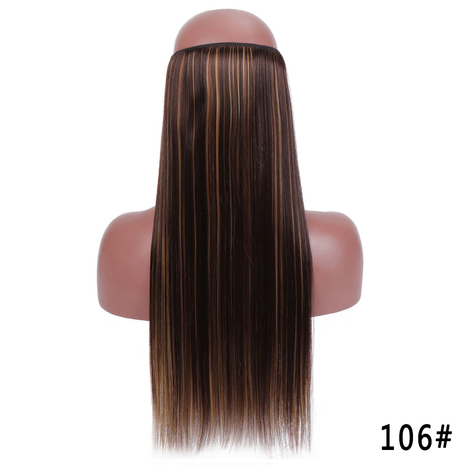 synthetic no clip invisible wire hair extensions straight - Temu Ireland