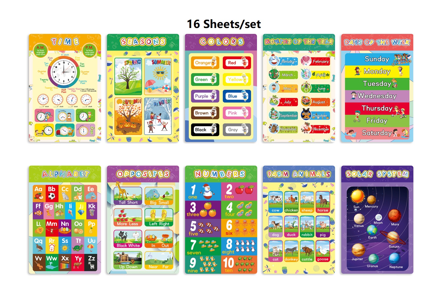 Fun Cartoon Posters Early Childhood Kids' - Temu Philippines