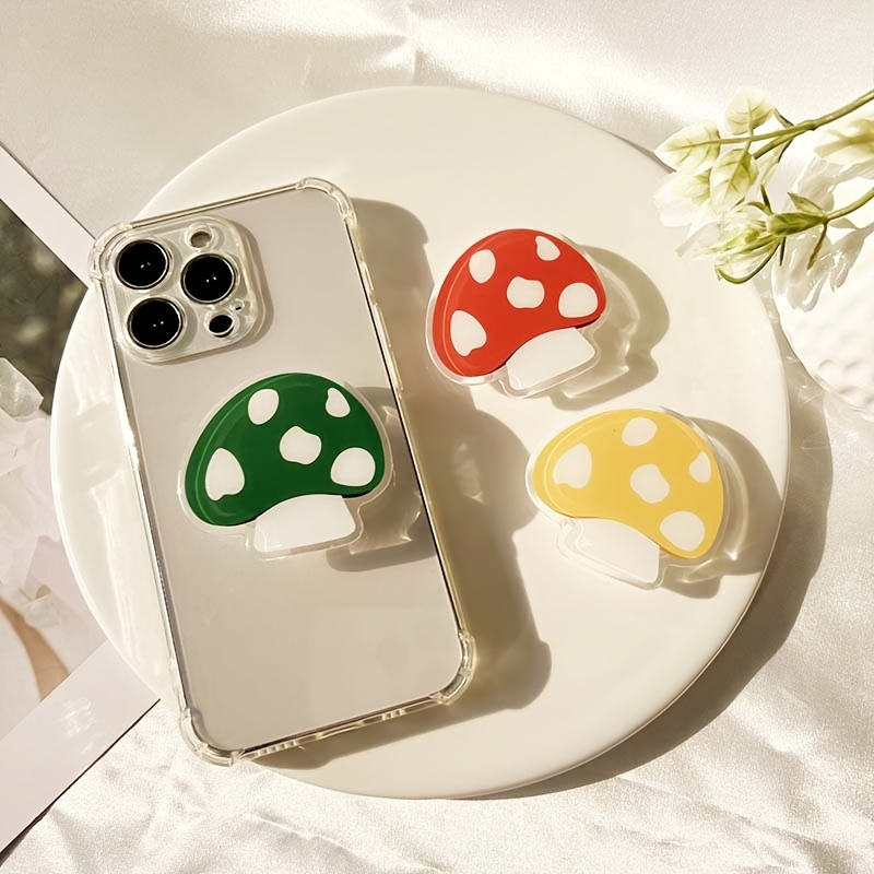3d Cartoon Cute Mushroom Bracket, Foldable Mobile Phone Finger Stand ...