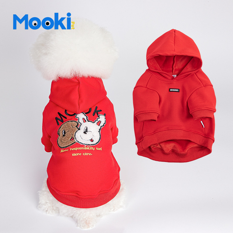 cute printed hoodies dog clothes winter warm pet apparel small medium ...