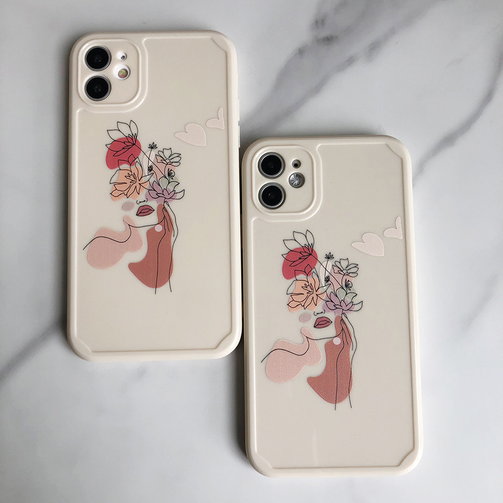 Abstract Line Face Phone Case Iphone 11 12 13 14 Pro Max - Temu New Zealand