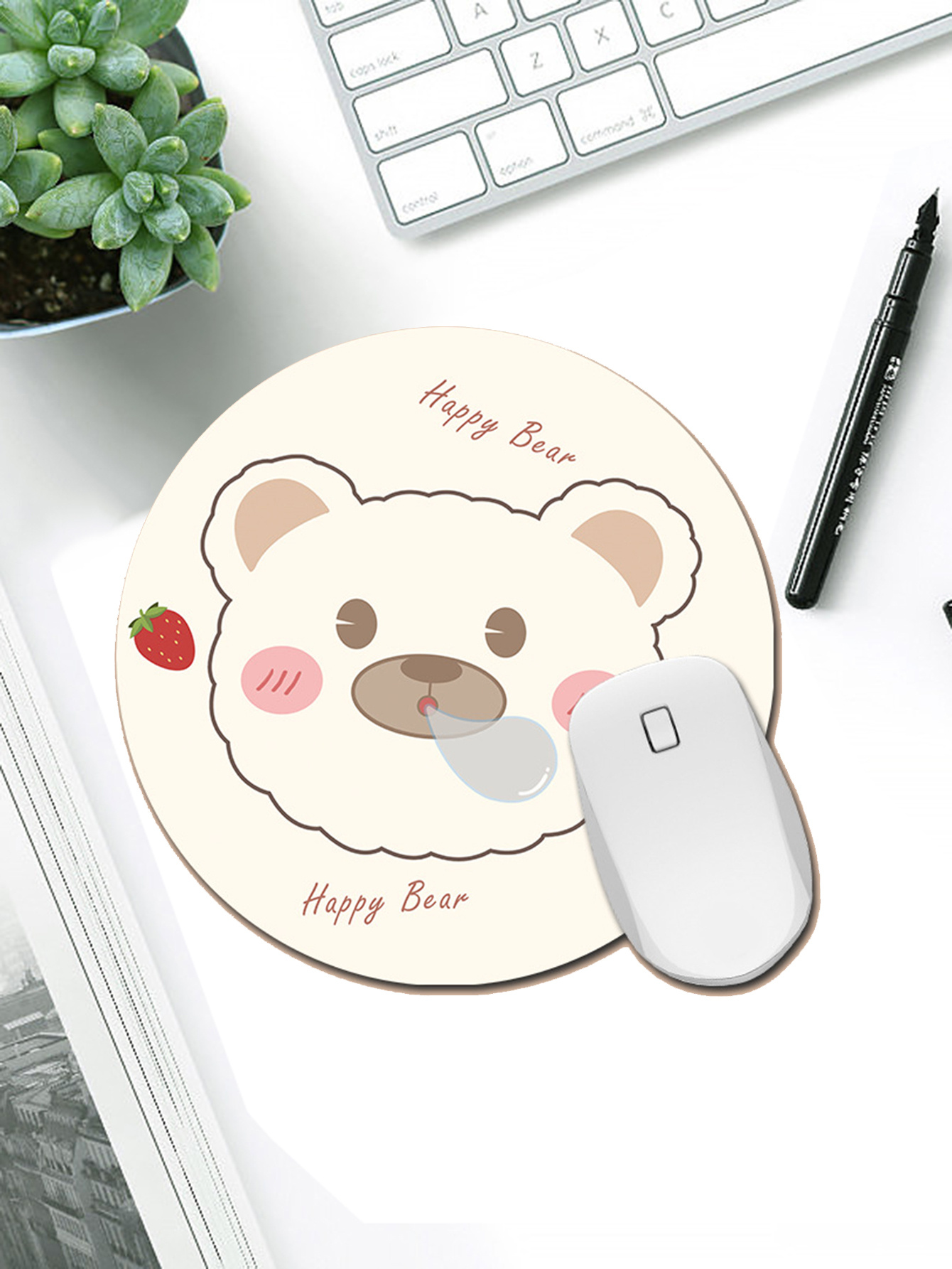 Cartoon Cute Round Thickened Office Computer Desktop Mouse - Temu Australia