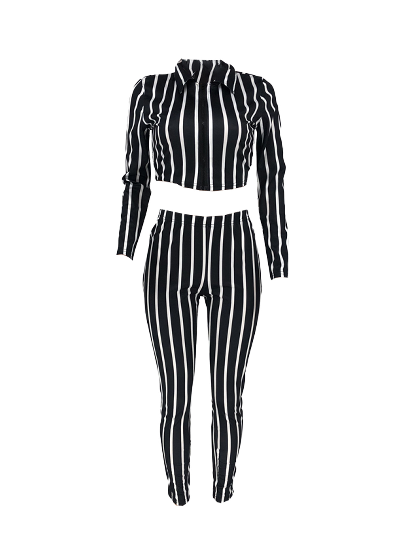 bodycon striped long sleeve v neck crop top high waist - Temu Australia