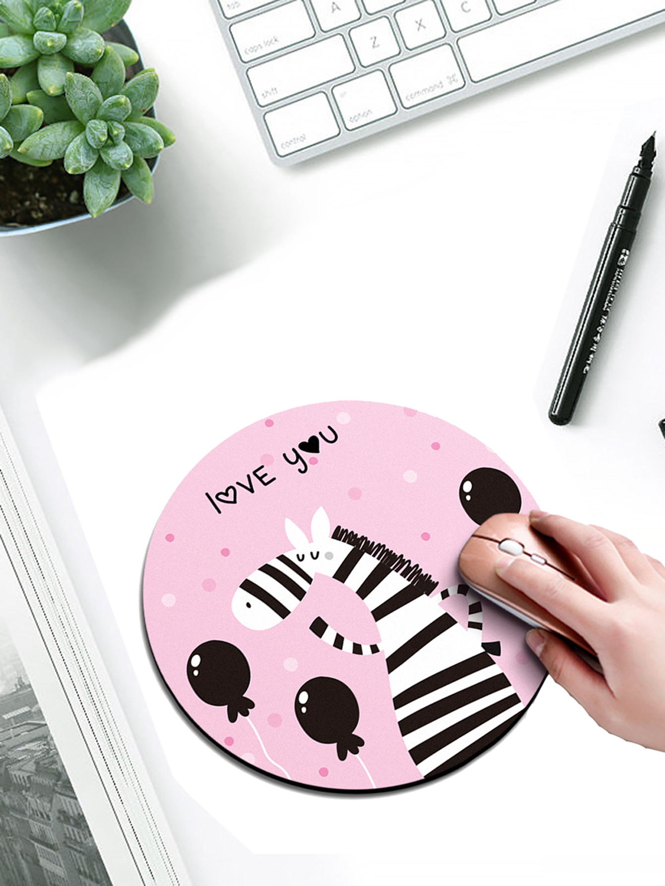 Cartoon Cute Round Thickened Office Computer Desktop Mouse - Temu ...