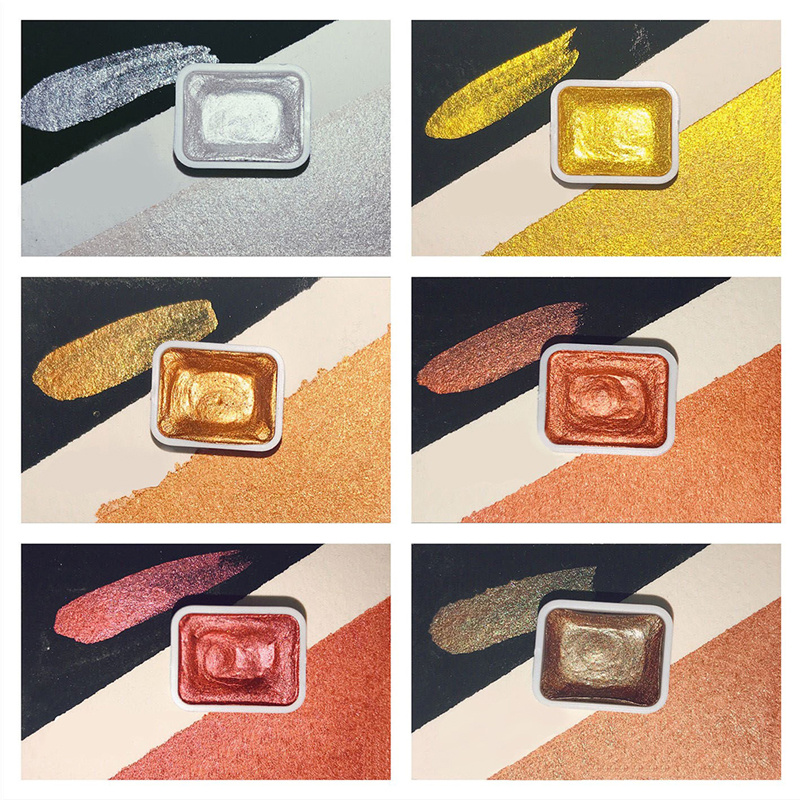 6colors 12colors 18colors Pearlescent Watercolor Pigment - Temu Australia