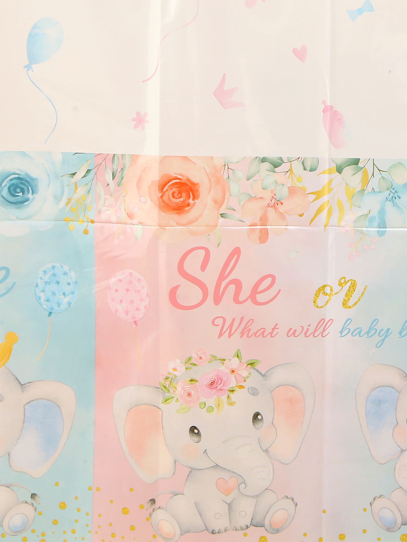 Disposable Tablecloth Cute Baby Elephant Theme Gender Reveal - Temu ...