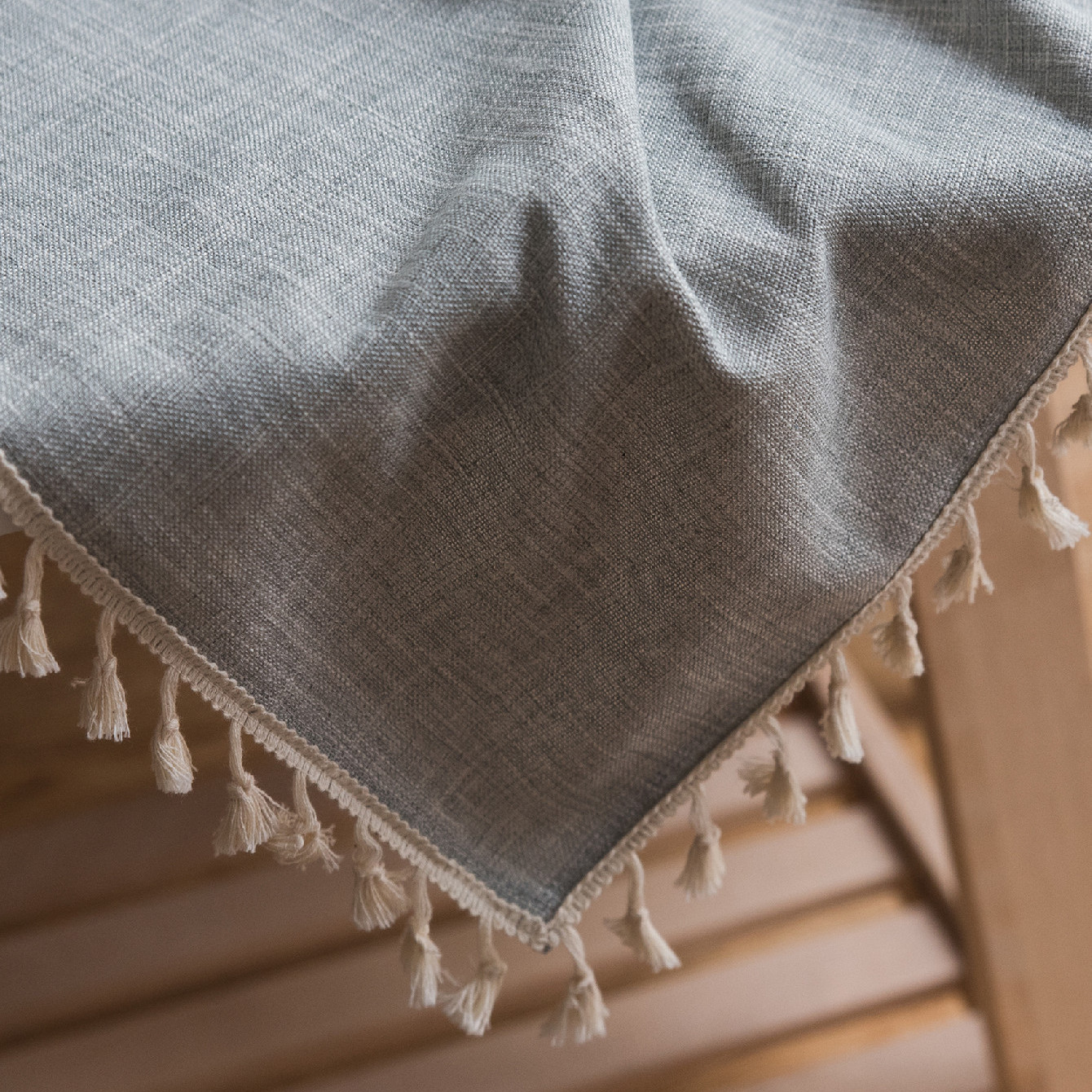 1pc Boho Rectangular Tablecloth American Country Style Stitched Beige ...