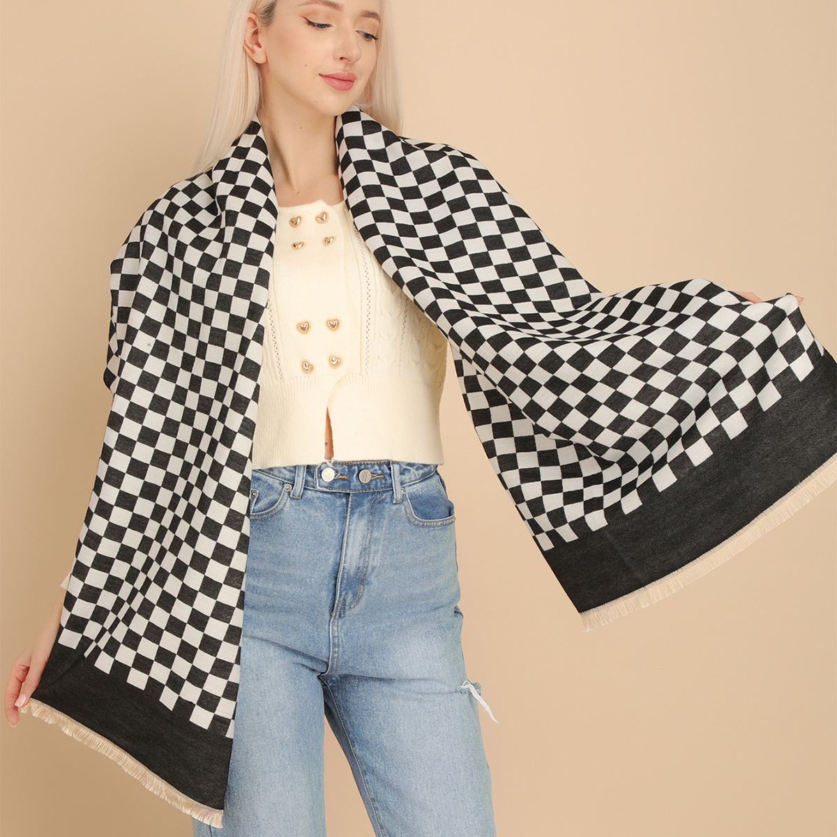 Imitation Cashmere Scarf For Women Winter Scarves Large Pashmina Shawls ...