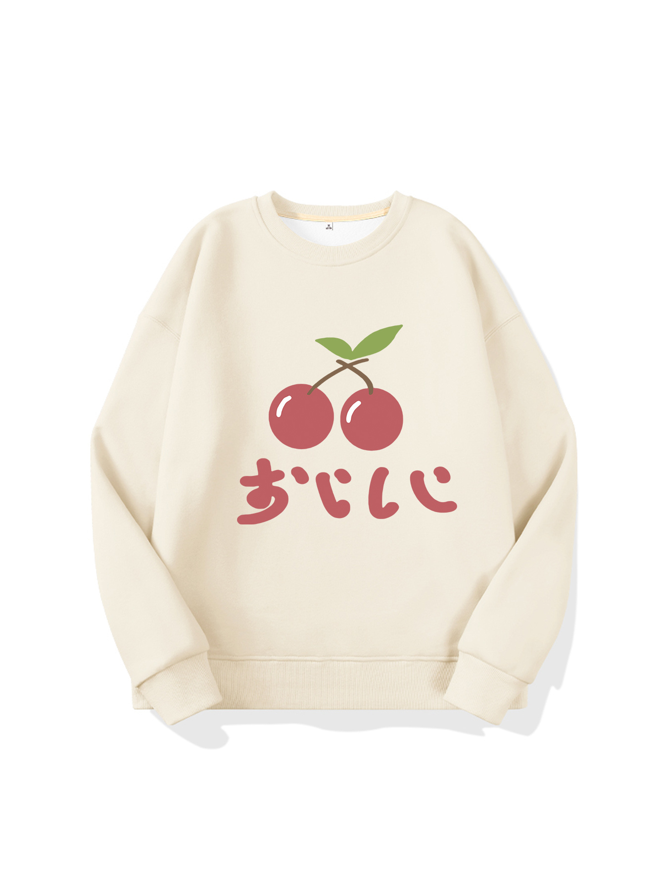 Japanese Cherry Print Anime Pullover Long Sleeve Crew Neck - Temu Australia