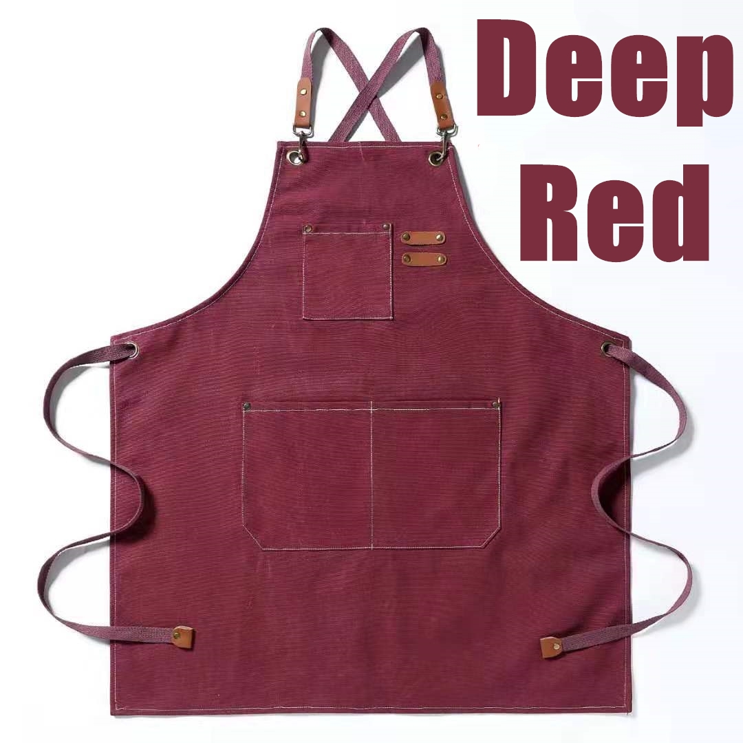 Apron Cotton Canvas Apron Unisex Aprons Chef Cooking Apron - Temu