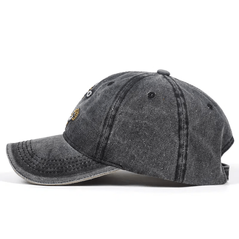 embroidery baseball cap washed denim distressed - Temu New Zealand