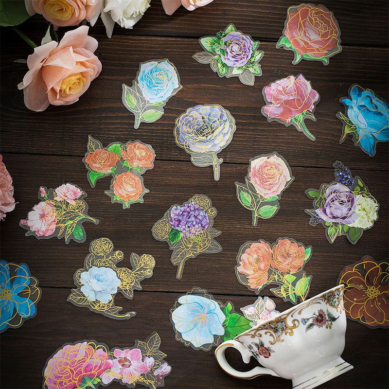 4 styles /bag vintage botanical stickers aesthetic flowers - Temu Portugal