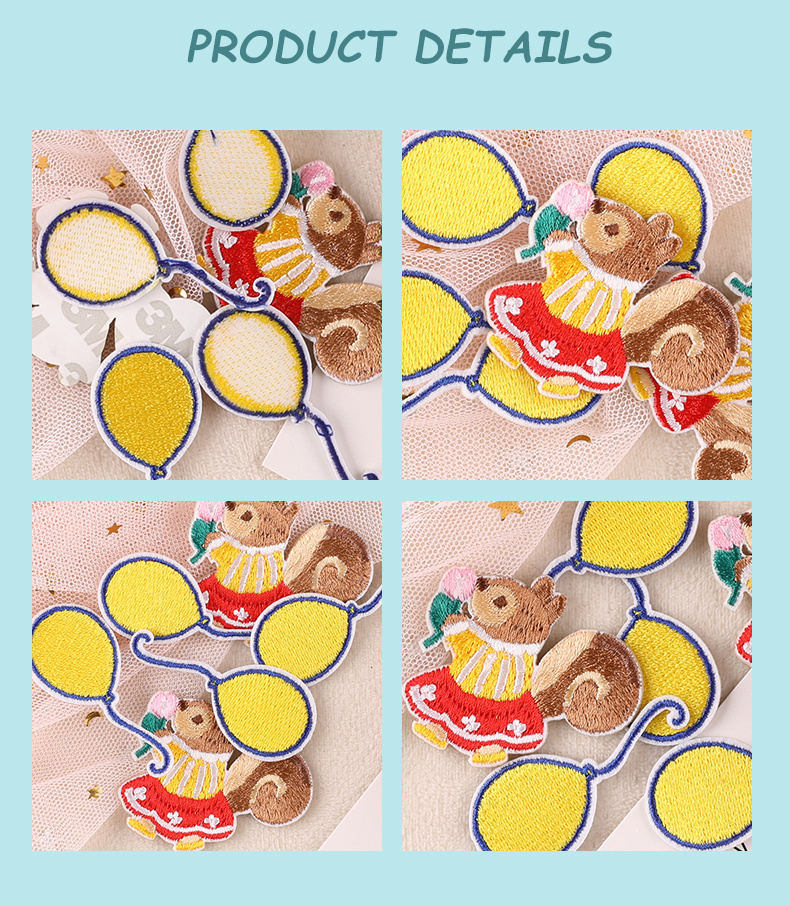 Cute Balloon Squirrel Embroidery Patch Diy Clothes Hats Bags - Temu ...
